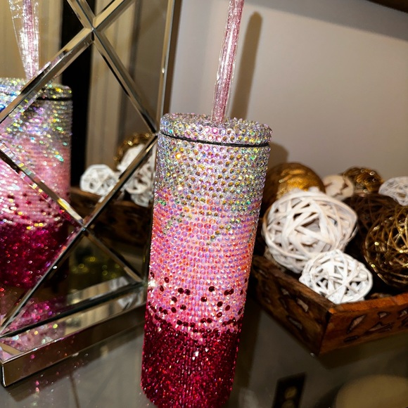 Other | Custom Made Pink Rhinestone Tumbler | Poshmark